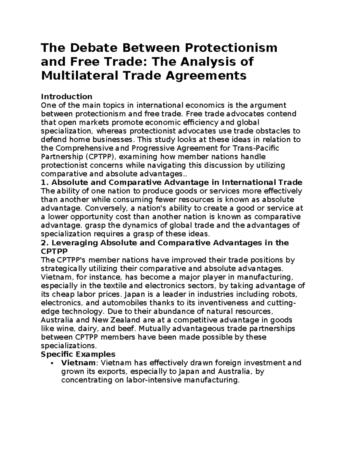 CPTPP Analysis: Protectionism vs. Free Trade in Global Trade Dynamics ...