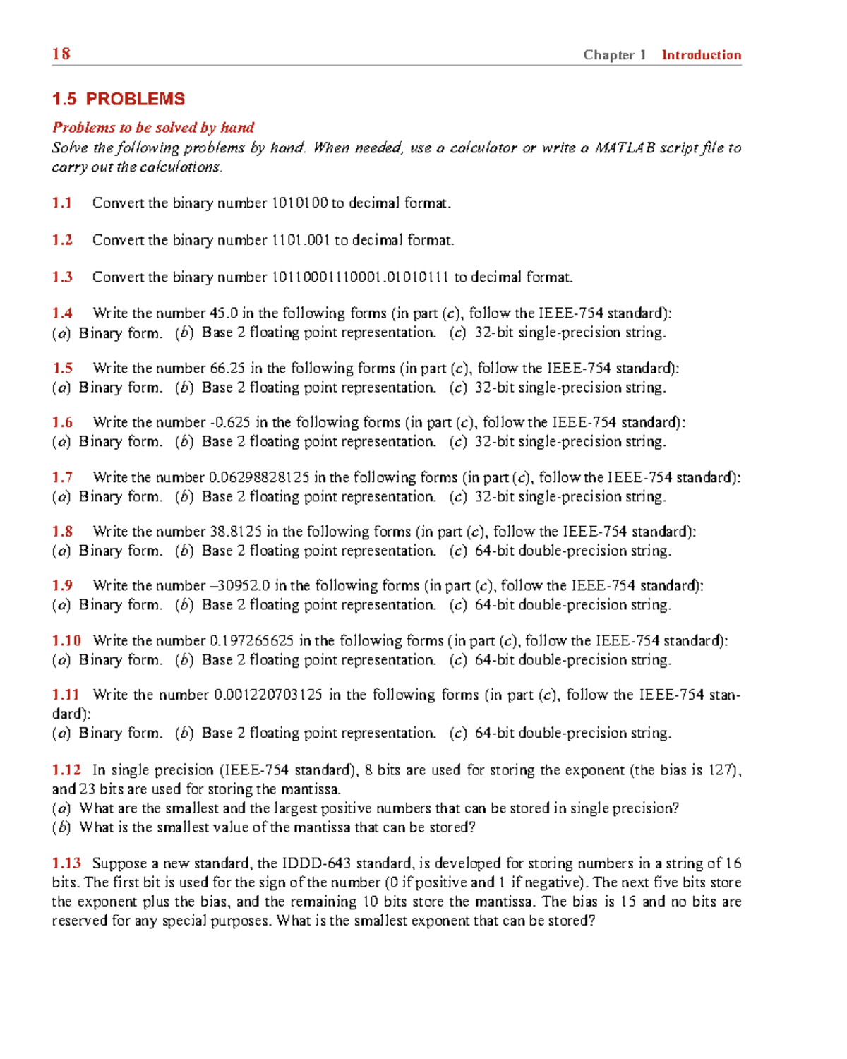 Num Sol Problems - 18 Chapter 1 Introduction 1 PROBLEMS Problems to be ...