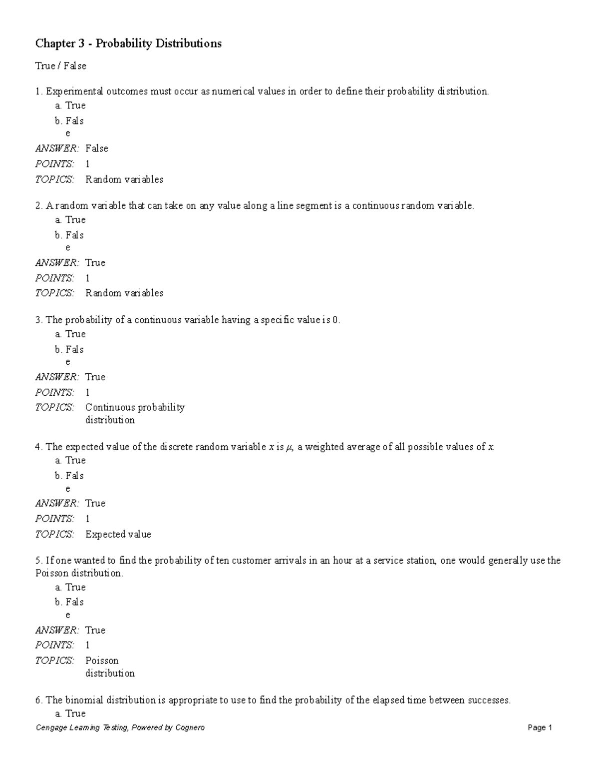 Chapter 3 Probability Distributions Test Bank for Exams (Updated) - Studocu