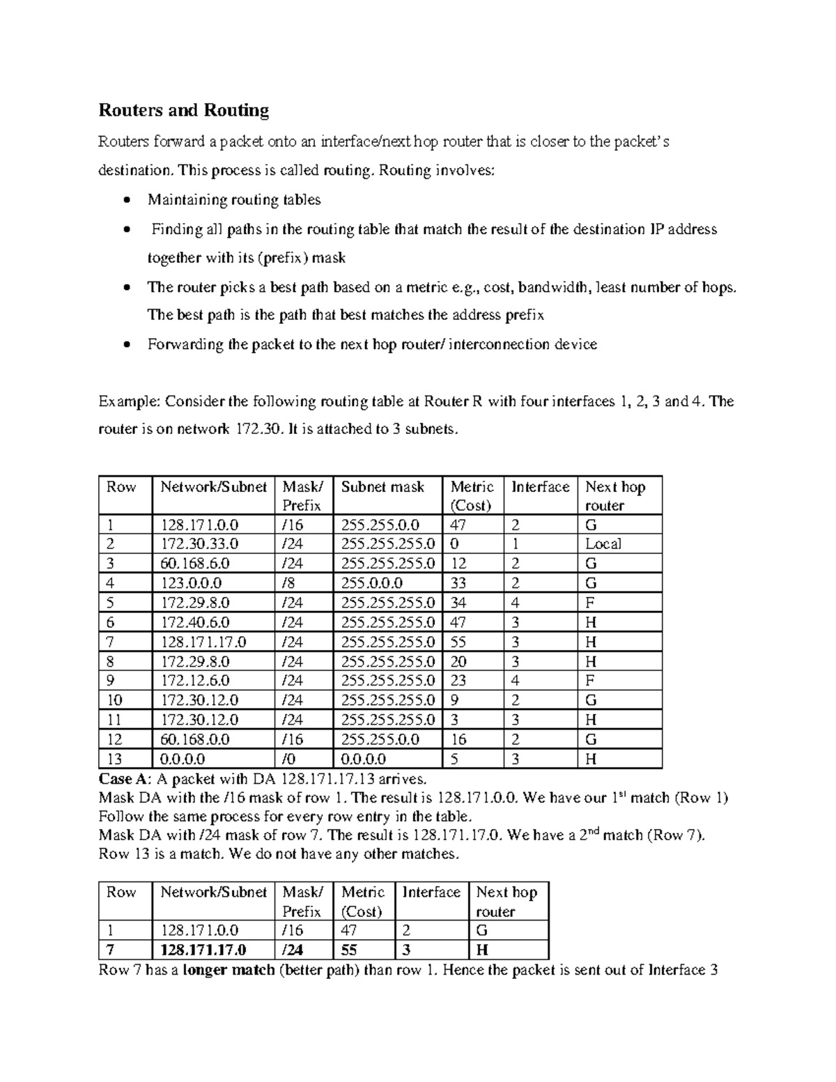 Fall 2020 Routing Overview: Understanding Routers and Paths - Studocu