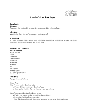 Motion with Constant Acceleration Lab Report - Motion with Constant ...