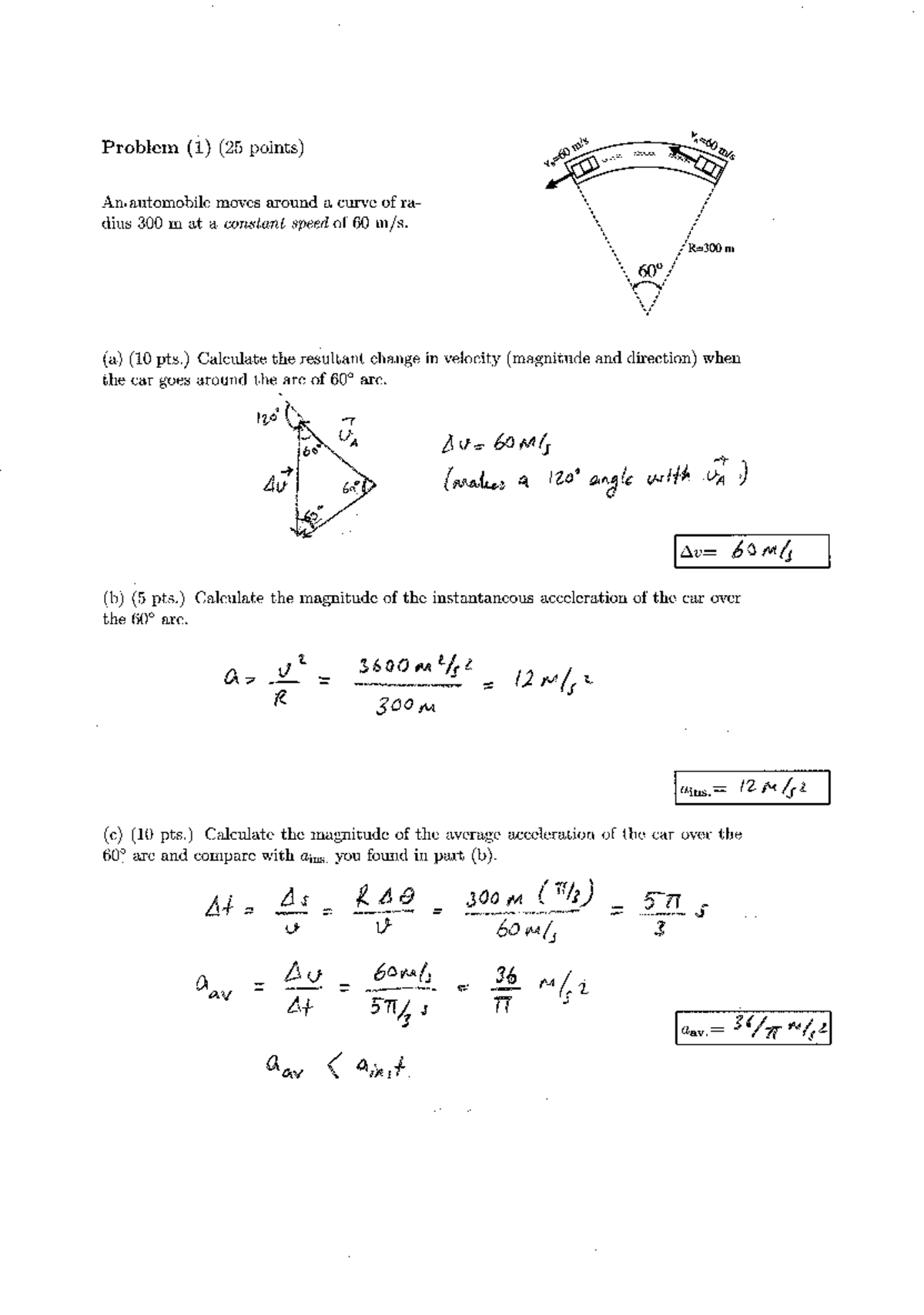PHYS101 Fall 2010 Midterm Exam Problems and Solutions - Studocu