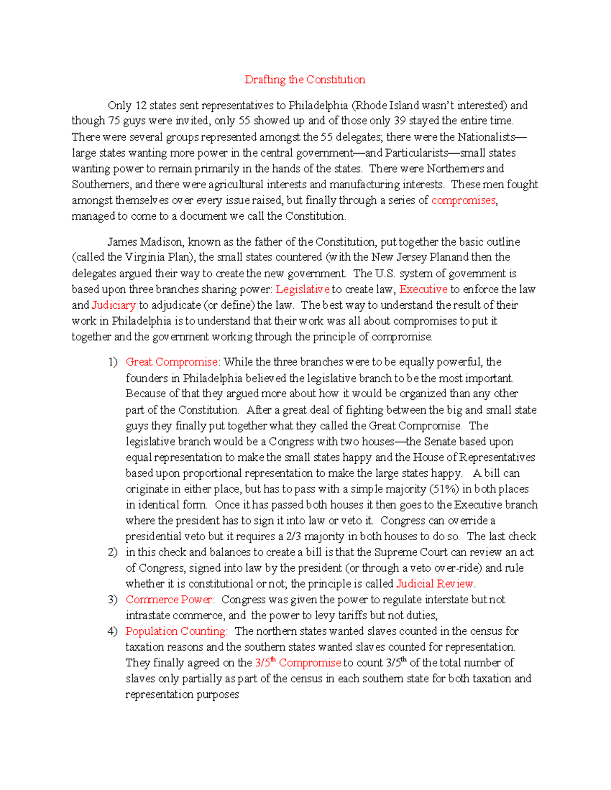 Drafting the U.S. Constitution: Compromises and Structures Explained ...