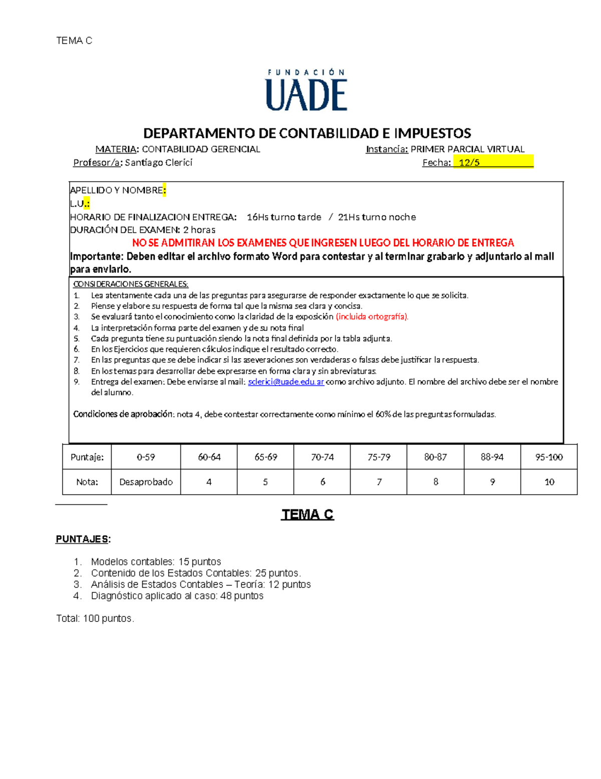 Parcial 1 - Contabilidad Gerencial (Cód. 12345) - Examen Virtual - Studocu