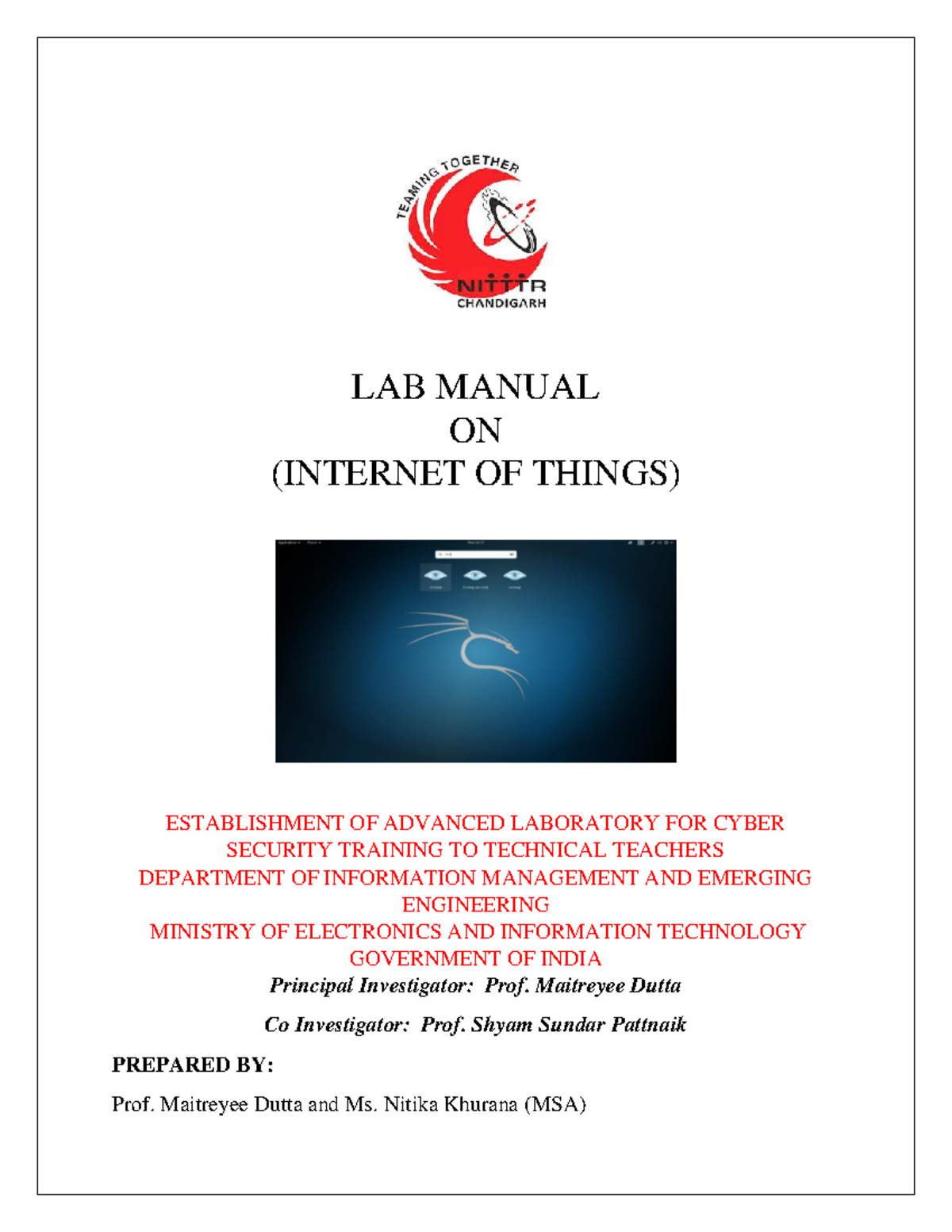 LAB MANUAL: IoT & Arduino Applications for Cyber Security Training - Studocu