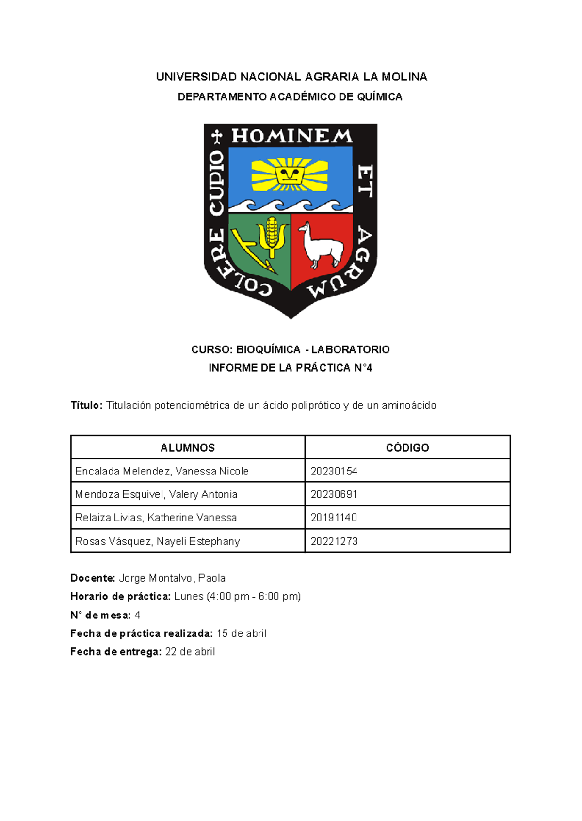 Informe 4 - Titración Potenciométrica de Ácido Fosfórico y Glicina en ...