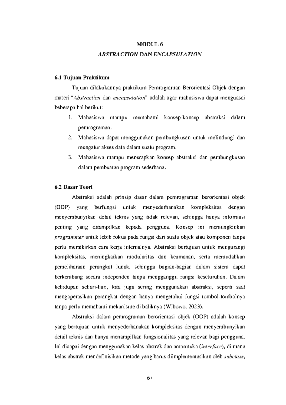 Modul 6: Abstraksi dan Enkapsulasi dalam PBO (Pemrograman Berorientasi ...
