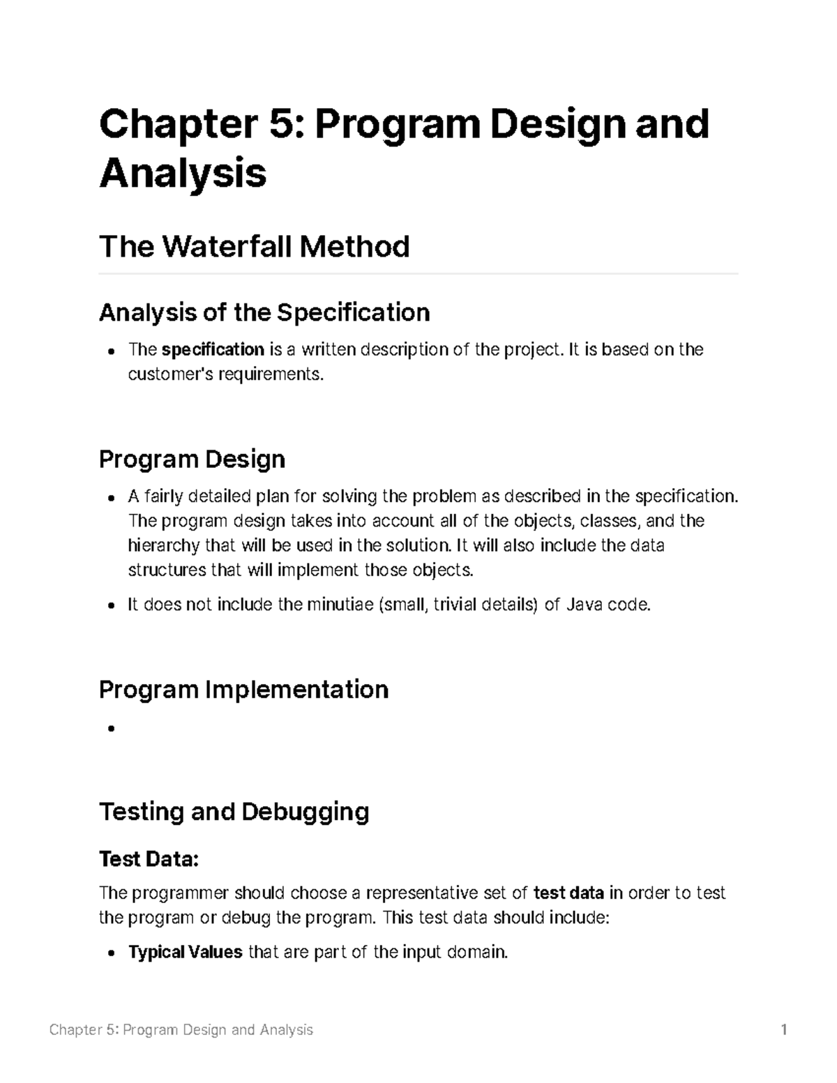 Chapter 5: Program Design & Analysis Techniques in Software Development ...