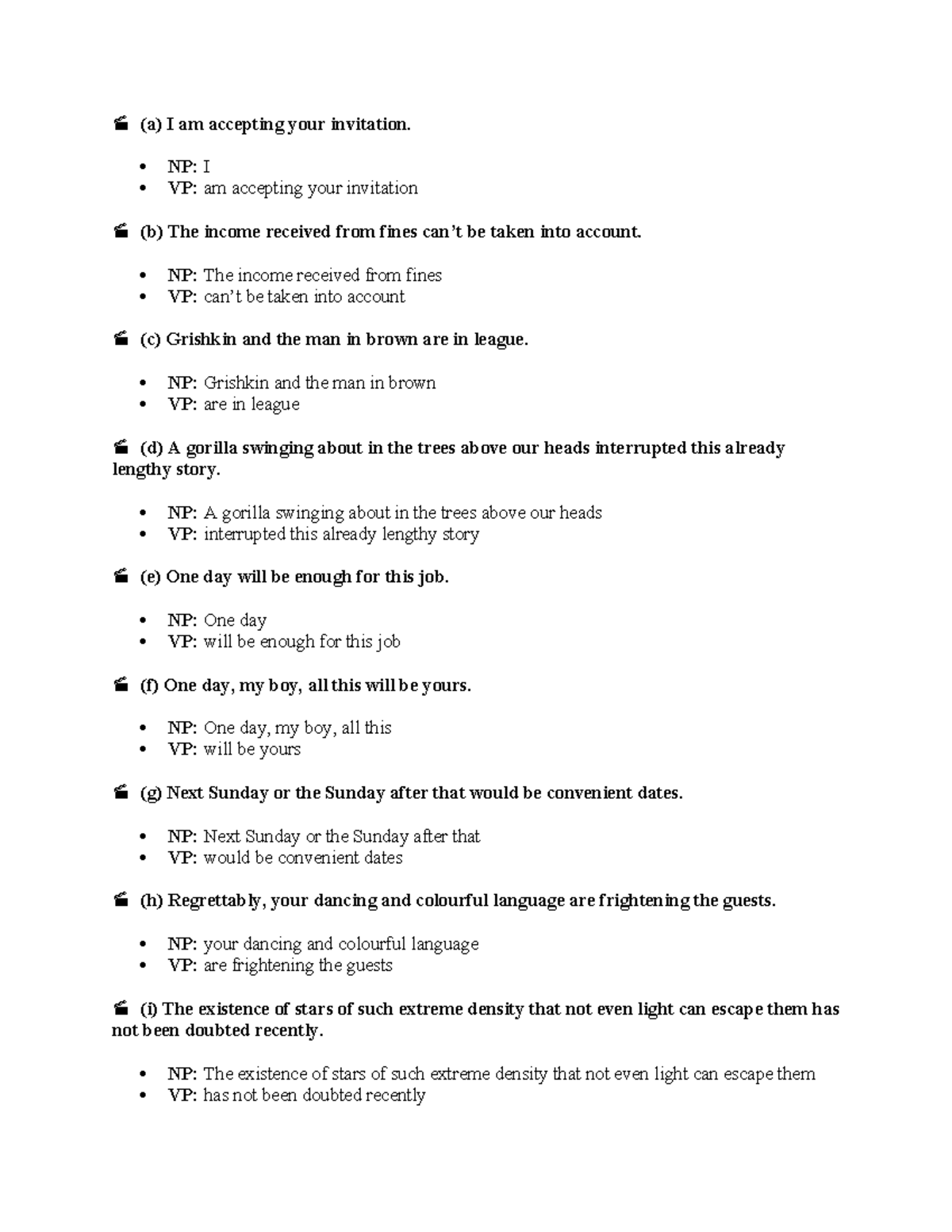Grammar Analysis: Noun Phrases and Verb Phrases (ENG 101) - Studocu