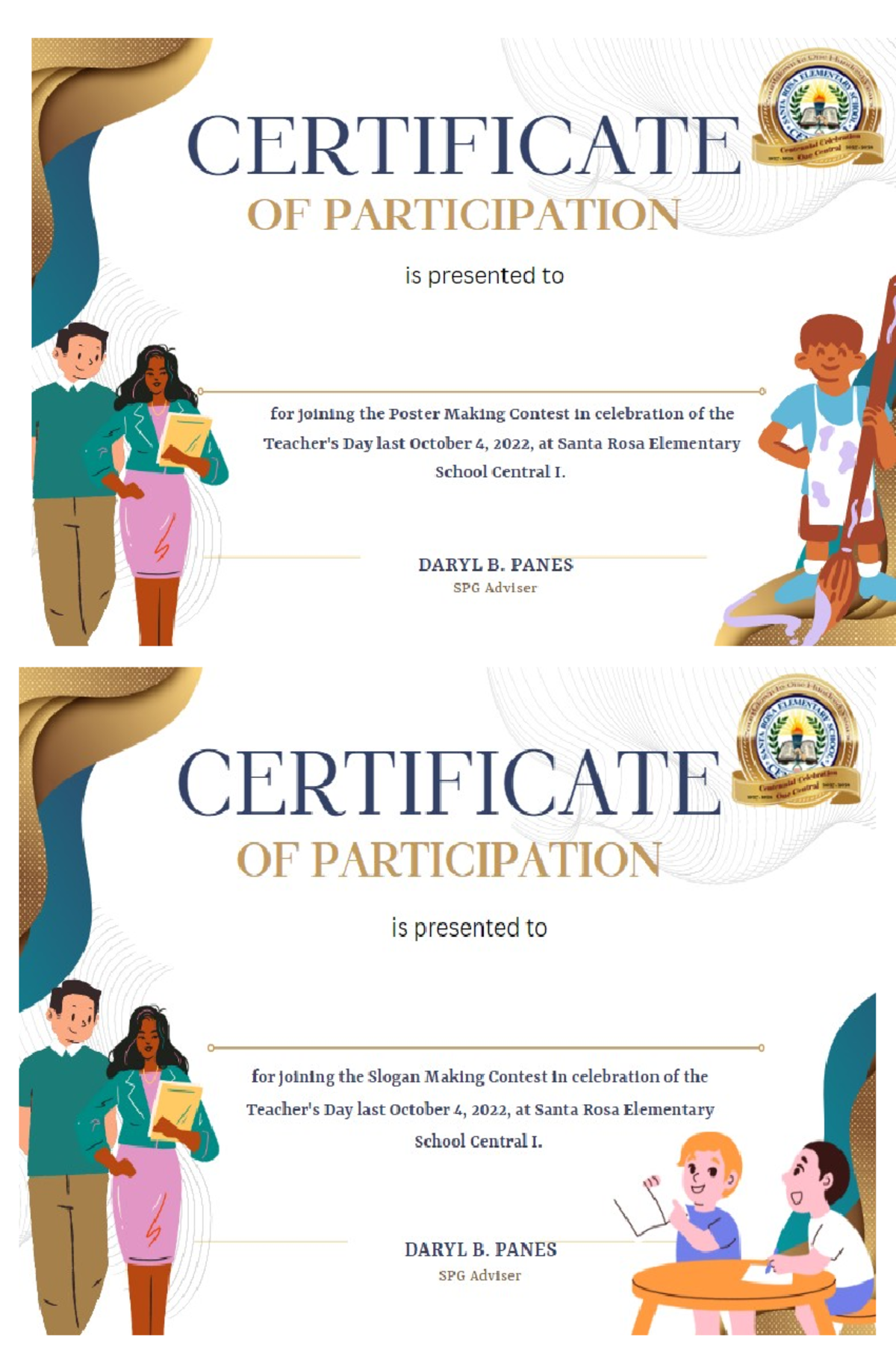 Certificate-OF- Participation- Recognition- Teachers-DAY- Contest ...
