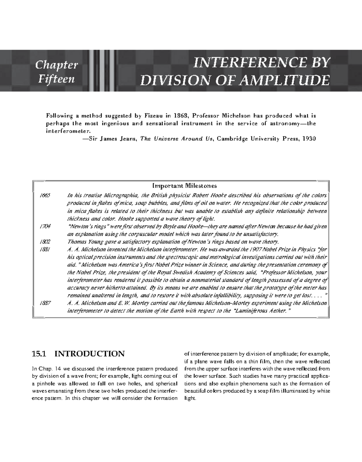 Optics 15 Interference By Division Of Amplitude 15 Introduction In Chap 14 We Discussed