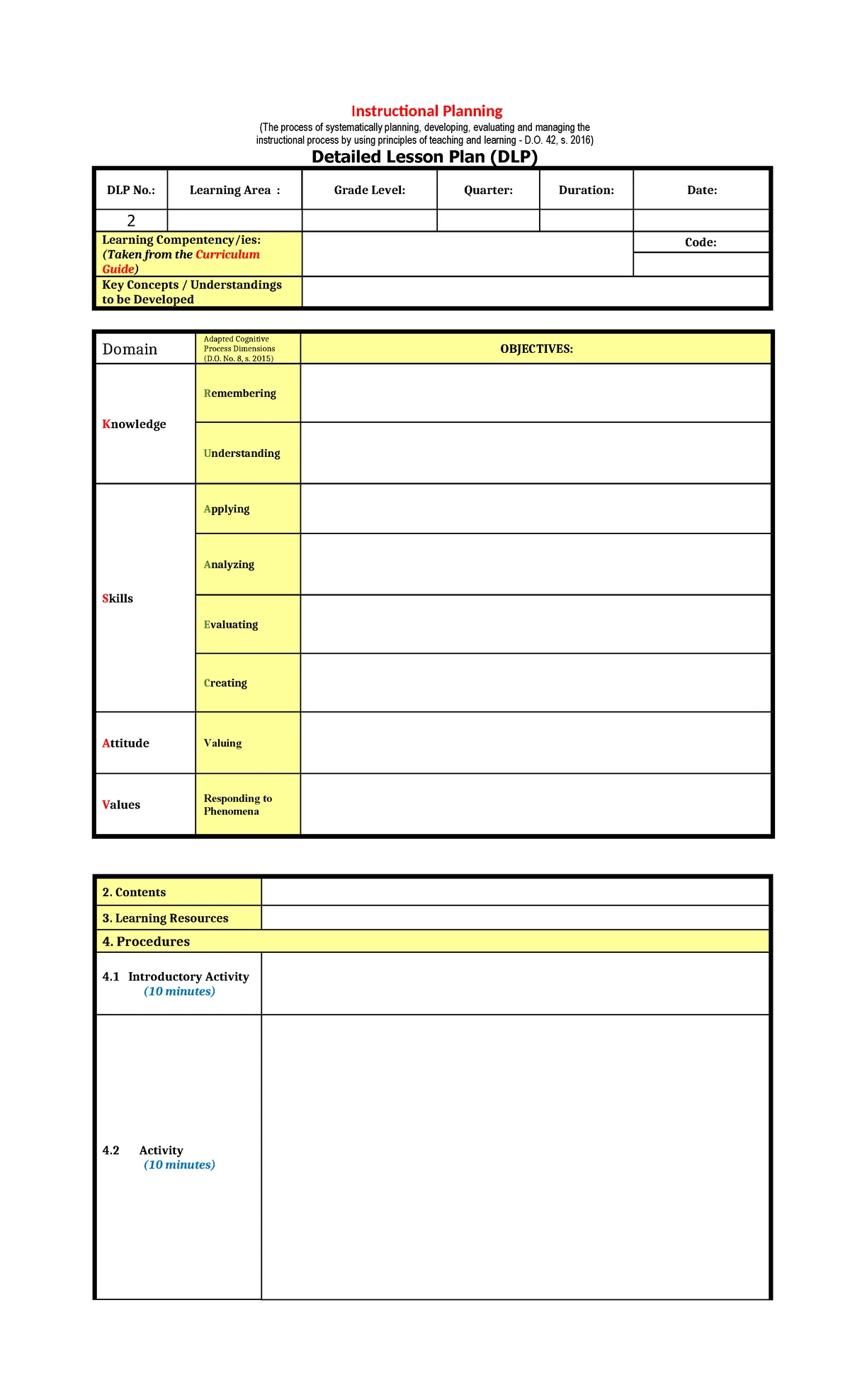 Assessment Methods in Instructional Planning DLP: Key Concepts ...