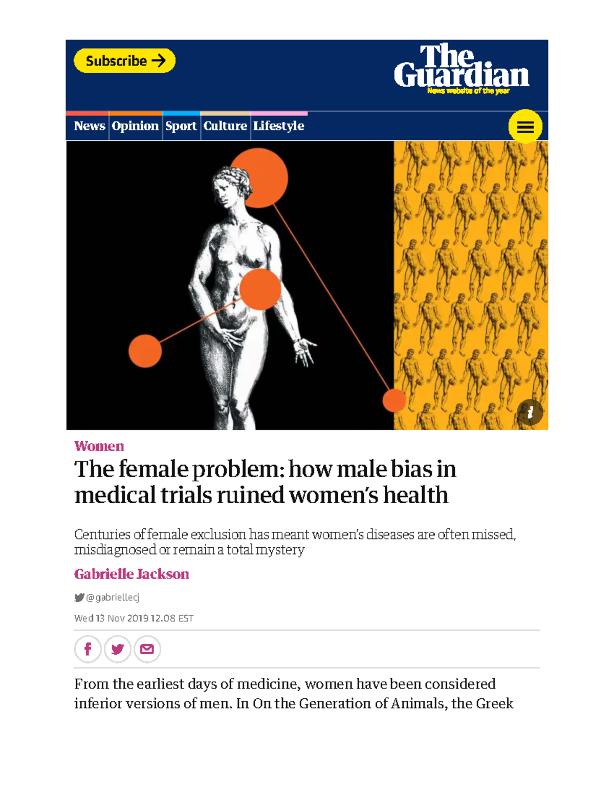 The Female Problem: Male Bias in Medical Trials and Women's Health ...
