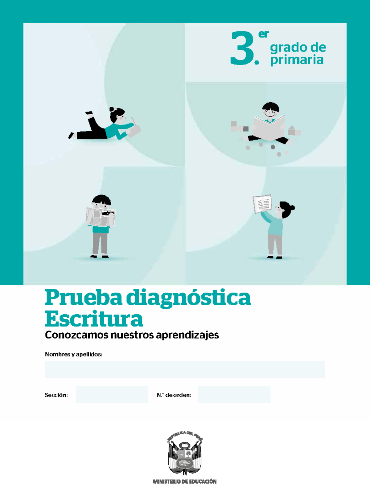 Prueba diagnóstica Escritura, conozcamos nuestros aprendizajes. 3er. grado de Primaria ...