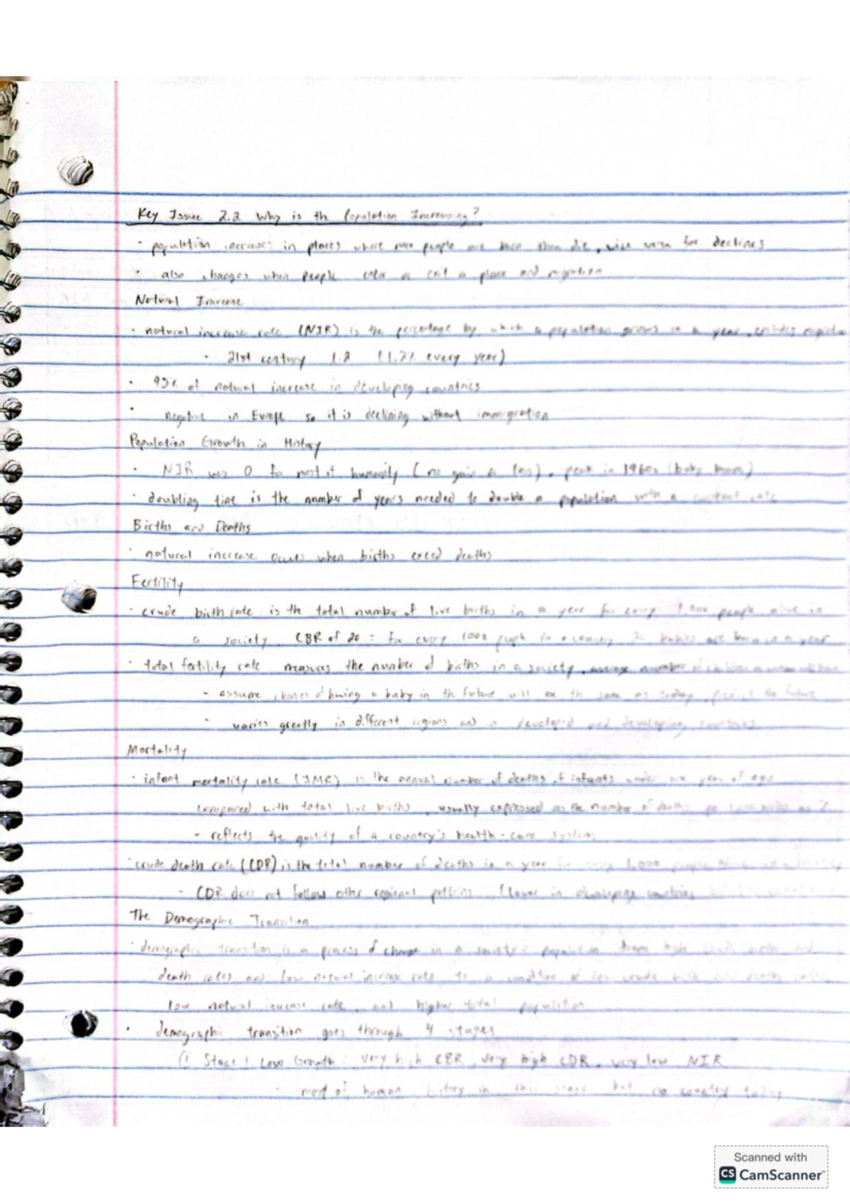 Key Issue 2.2: Understanding Population Growth in AP Human Geography - Studocu