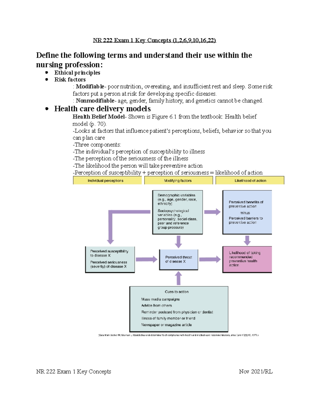 NR 222 Exam 1 - Comprehensive Study Guide for Key Nursing Concepts ...