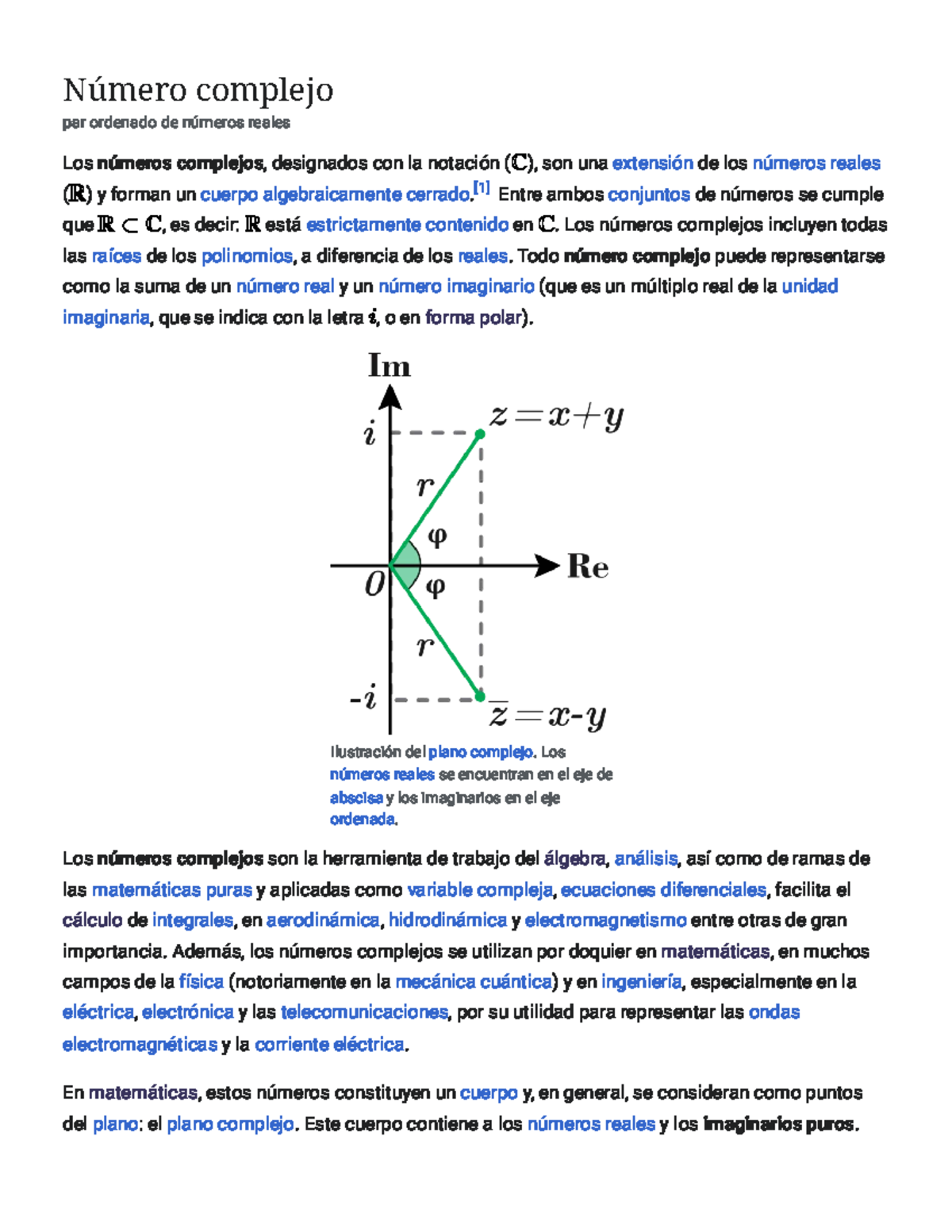 Números Complejos: Definición, Propiedades y Aplicaciones - Studocu