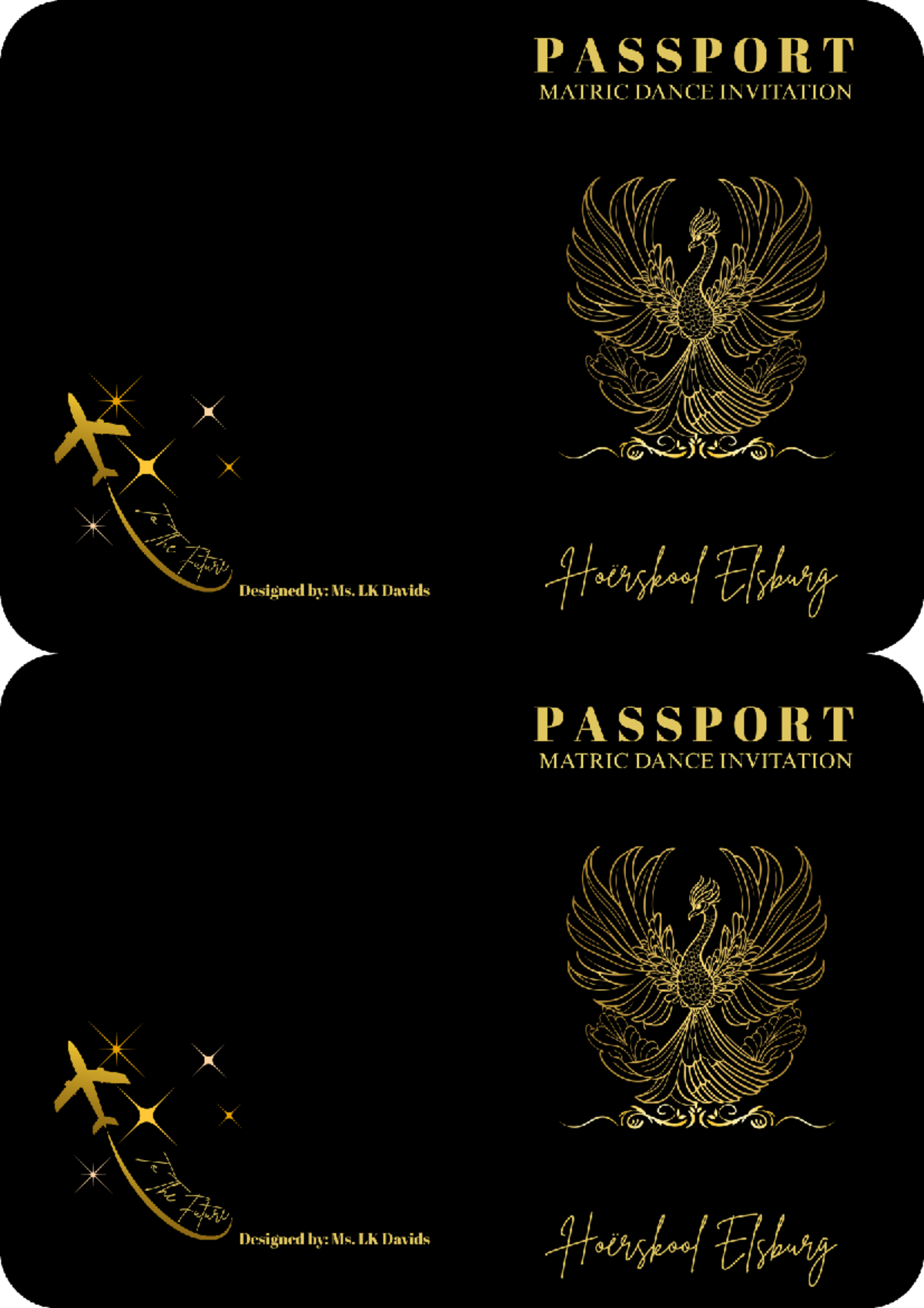 Matric Dance Invitation 2025: Black Gold Theme at Riverside Estate ...