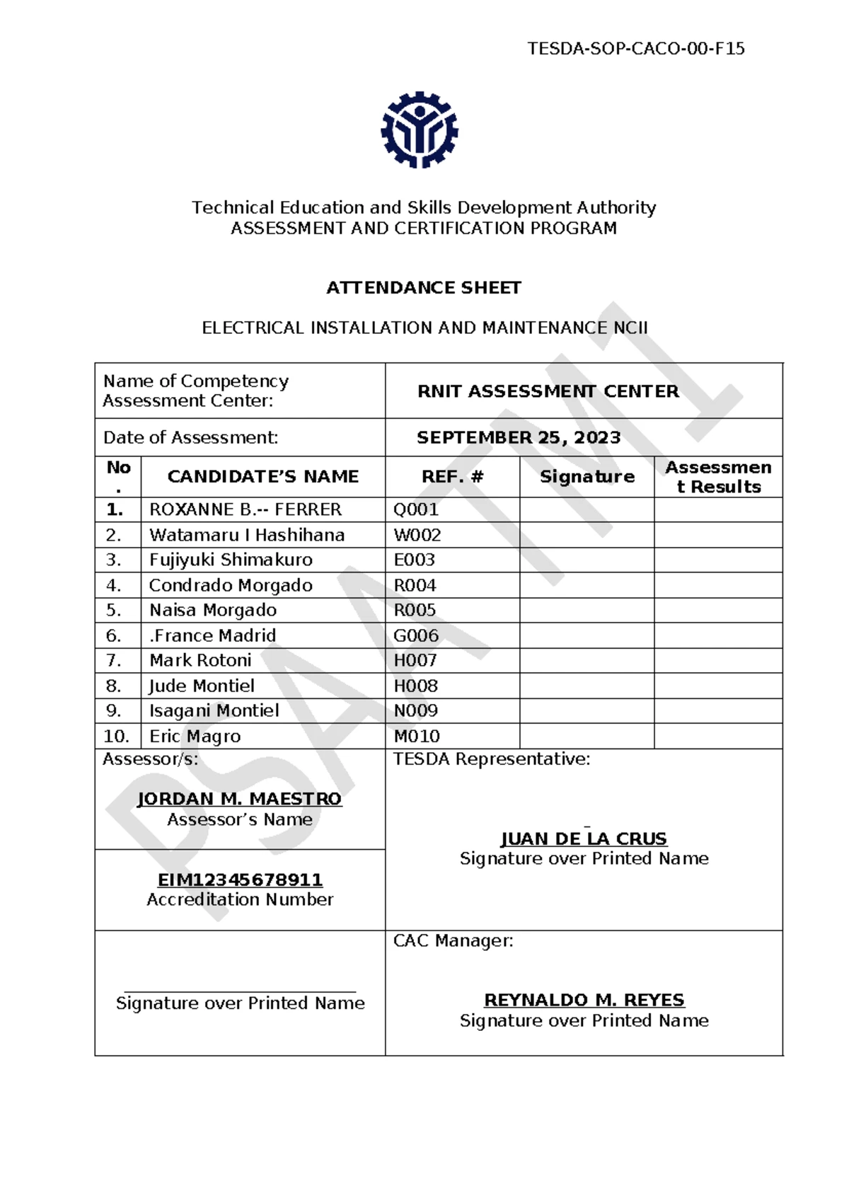 EIM NCII Institutional Assessment Tools and Evidence Plan Guide - Studocu