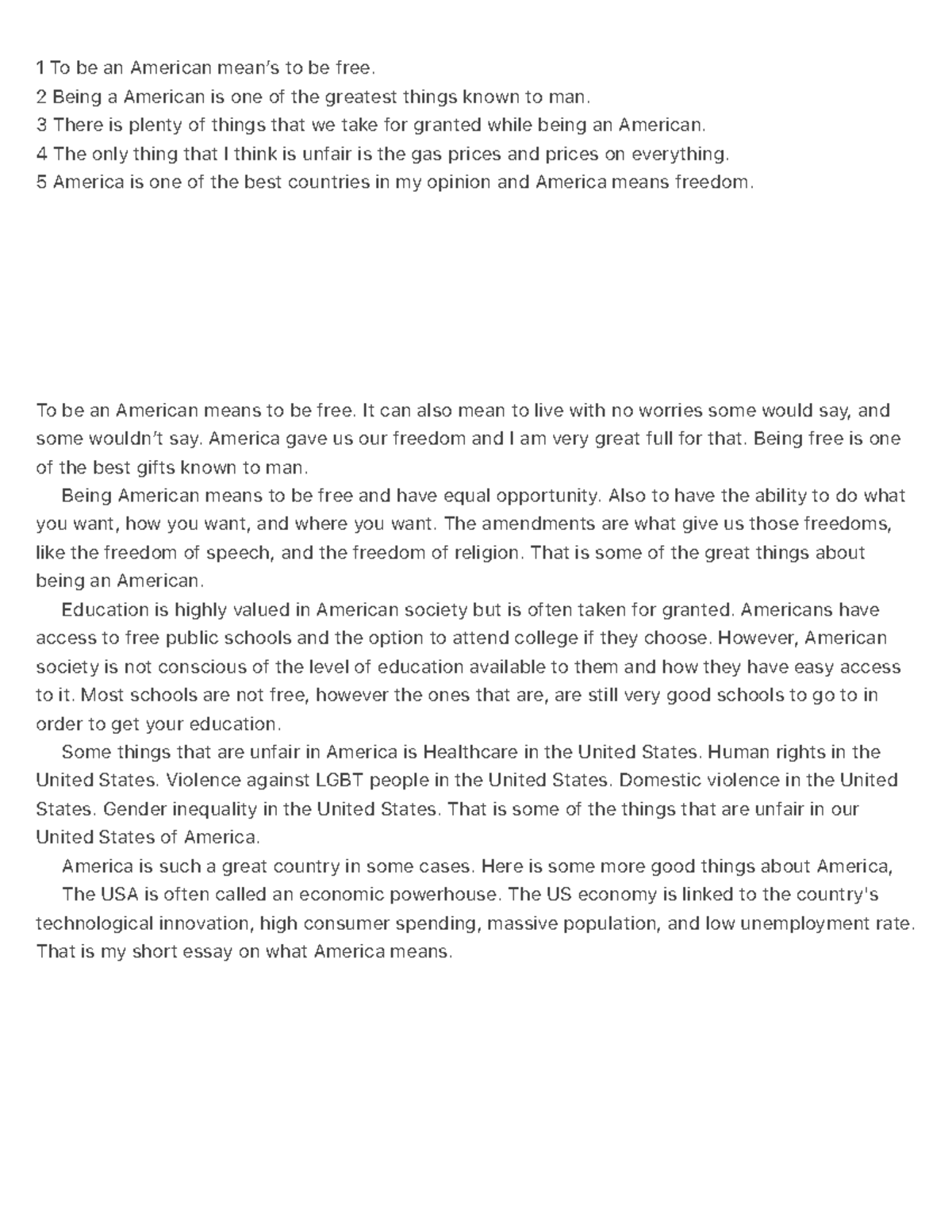 ENG 101 Essay: The Meaning of Being an American - Studocu