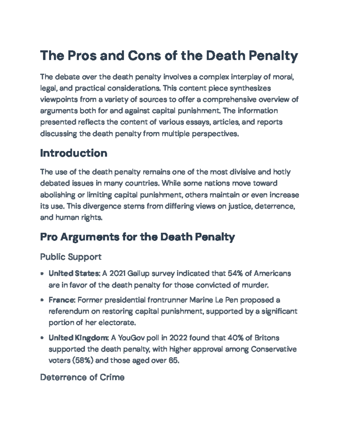 Debate on Death Penalty: Pros and Cons Overview - The Pros and Cons of the Death Penalty The ...