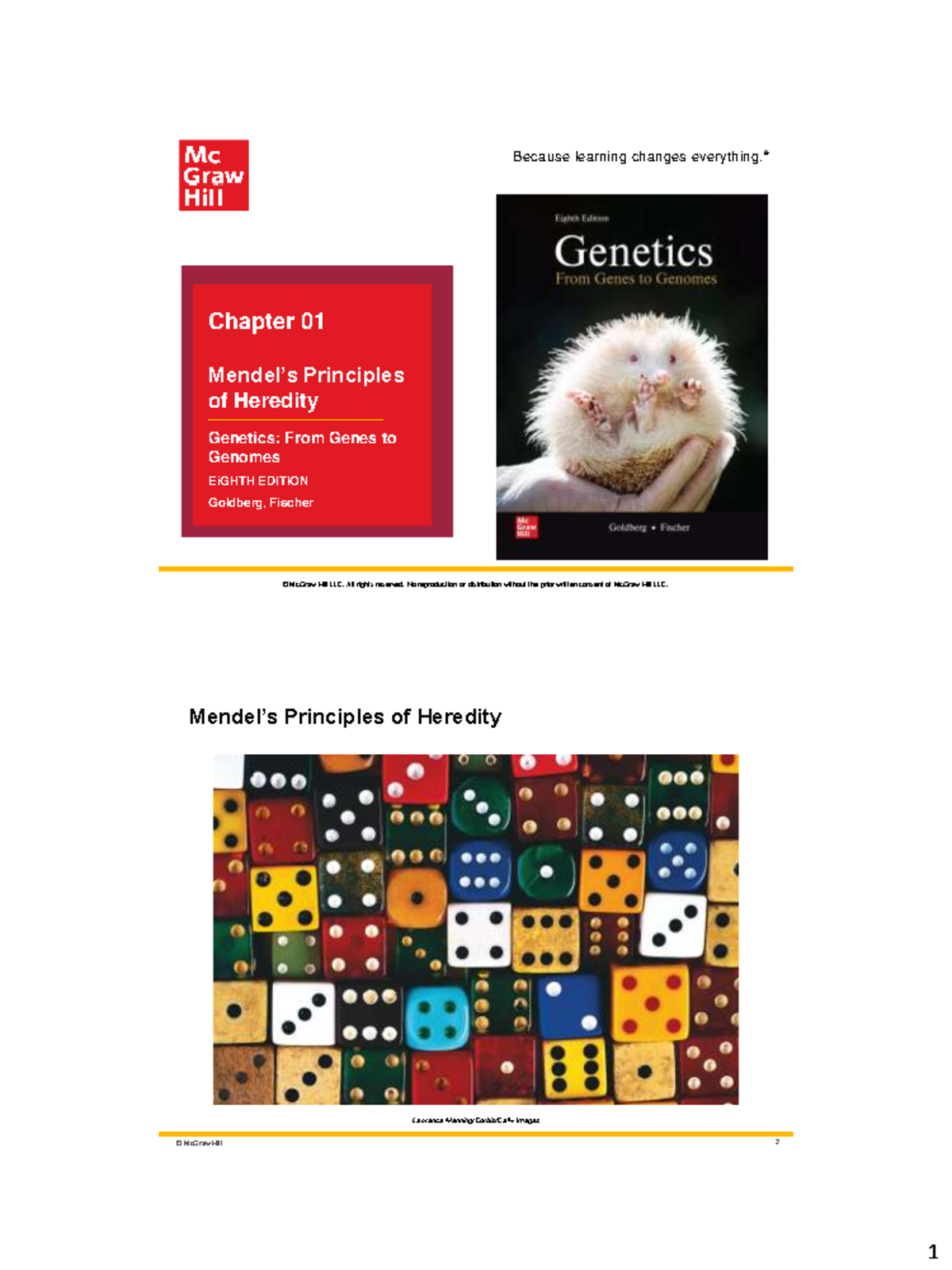 PPT CH01: Mendel's Principles of Heredity and Genetic Analysis - Studocu