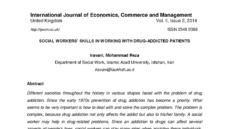 Social Work with Addicts: Skills and Strategies for Intervention ...