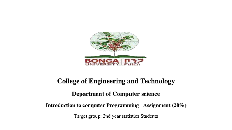CST 201: C++ Programming Assignment for 2nd Year Students - Studocu