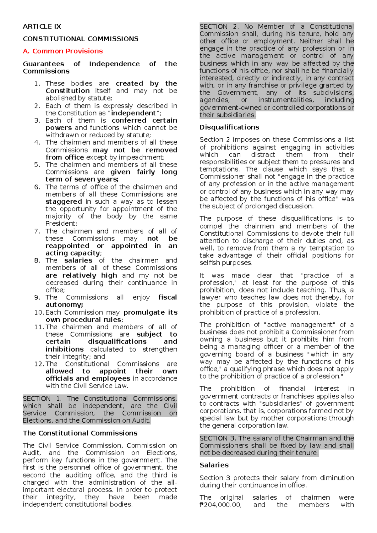 Constitutional Commissions - ARTICLE IX CONSTITUTIONAL COMMISSIONS A ...