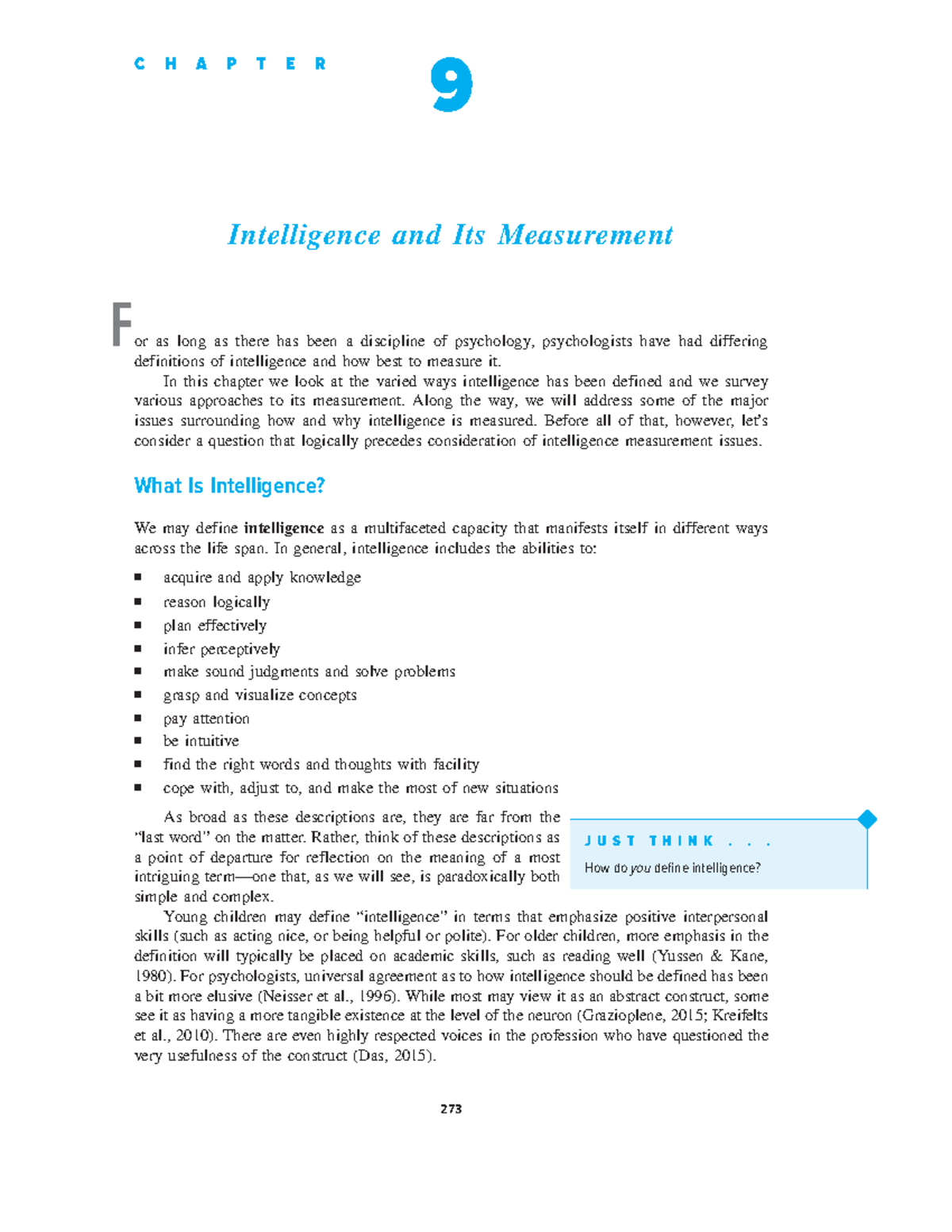 Chapter 9: Intelligence and Its Measurement - A Comprehensive Overview ...
