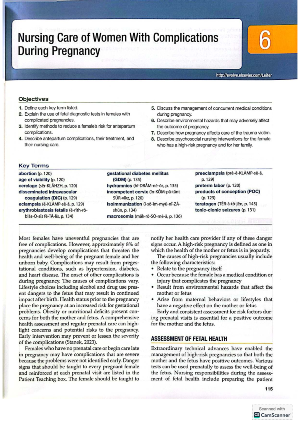 Nursing Care of Women with Complications During Pregnancy (NUR 306 ...