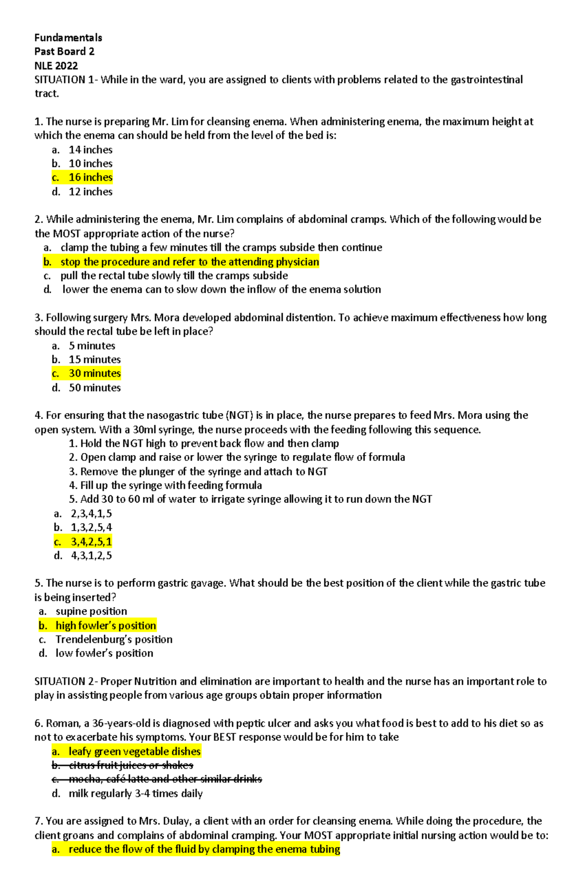 NLE 2022: Comprehensive Fundamentals Test Review for Nursing Students ...
