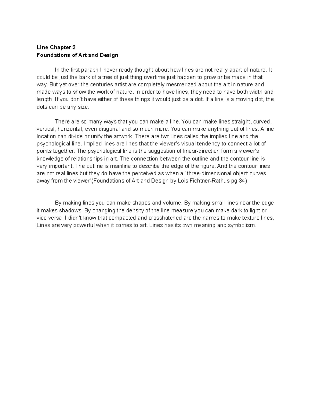 Line Chapter 2 Overview: Foundations of Art & Design - LA - Studocu