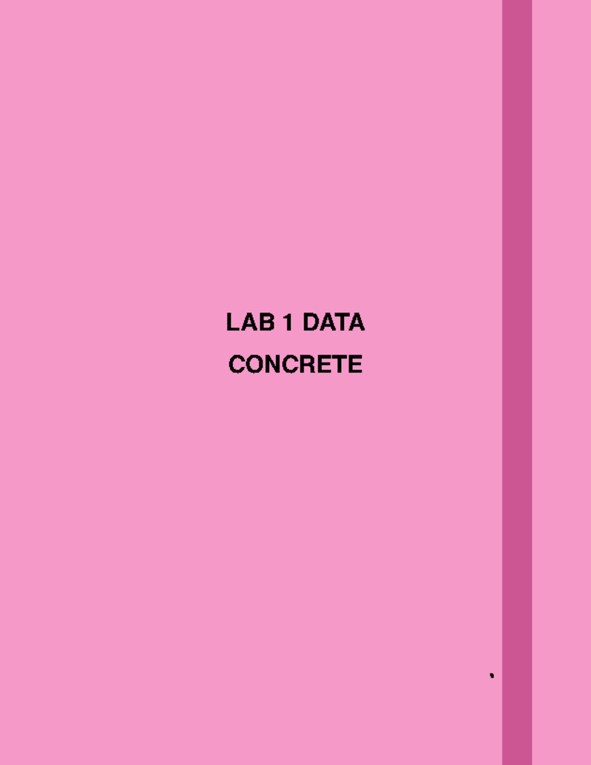 Lab 1 Data This Is The Lab Data Civl 210 Lab 1 Data Concrete