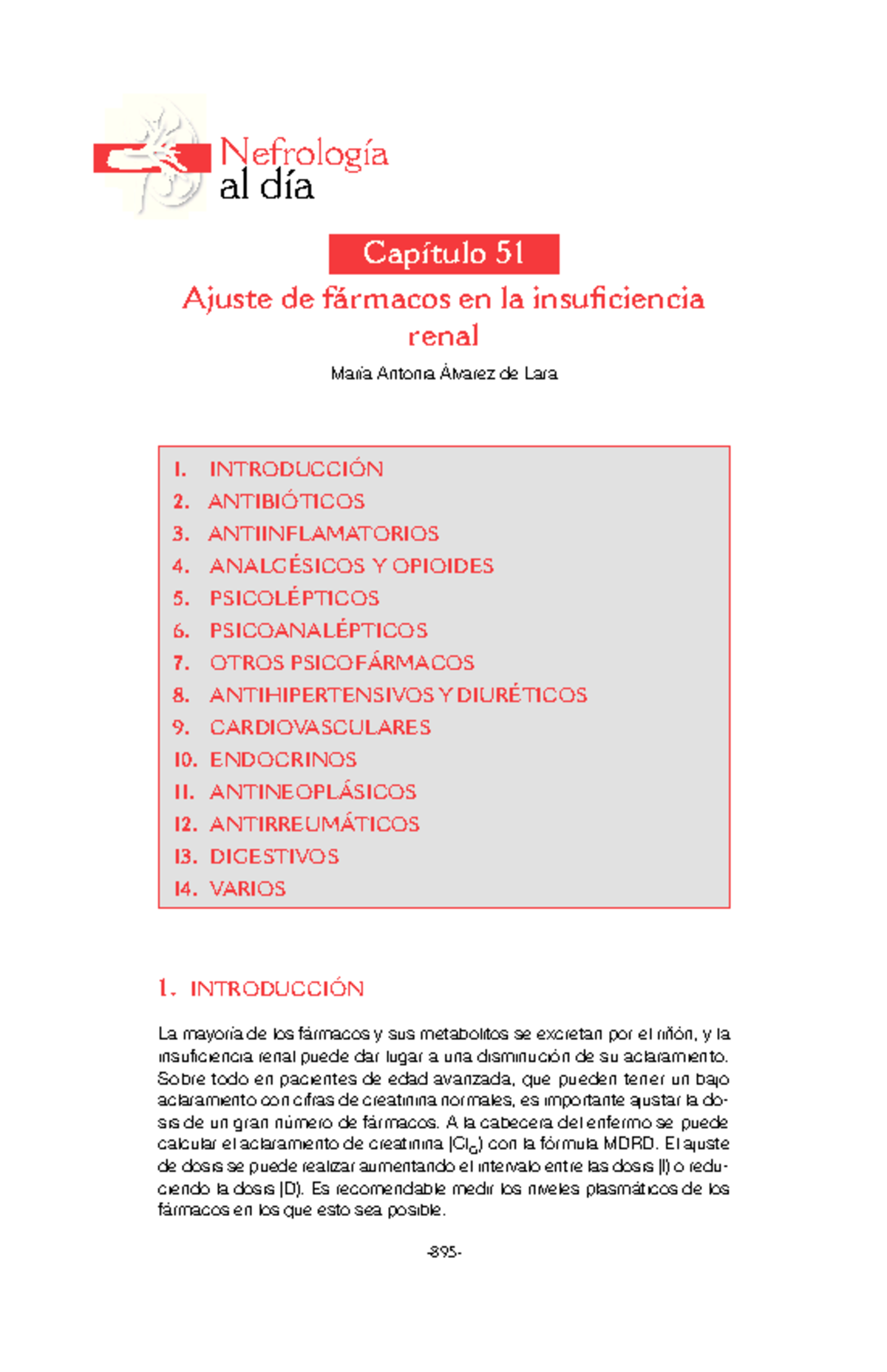 Nefrología al Día: Ajuste de Fármacos en Insuficiencia Renal - Studocu