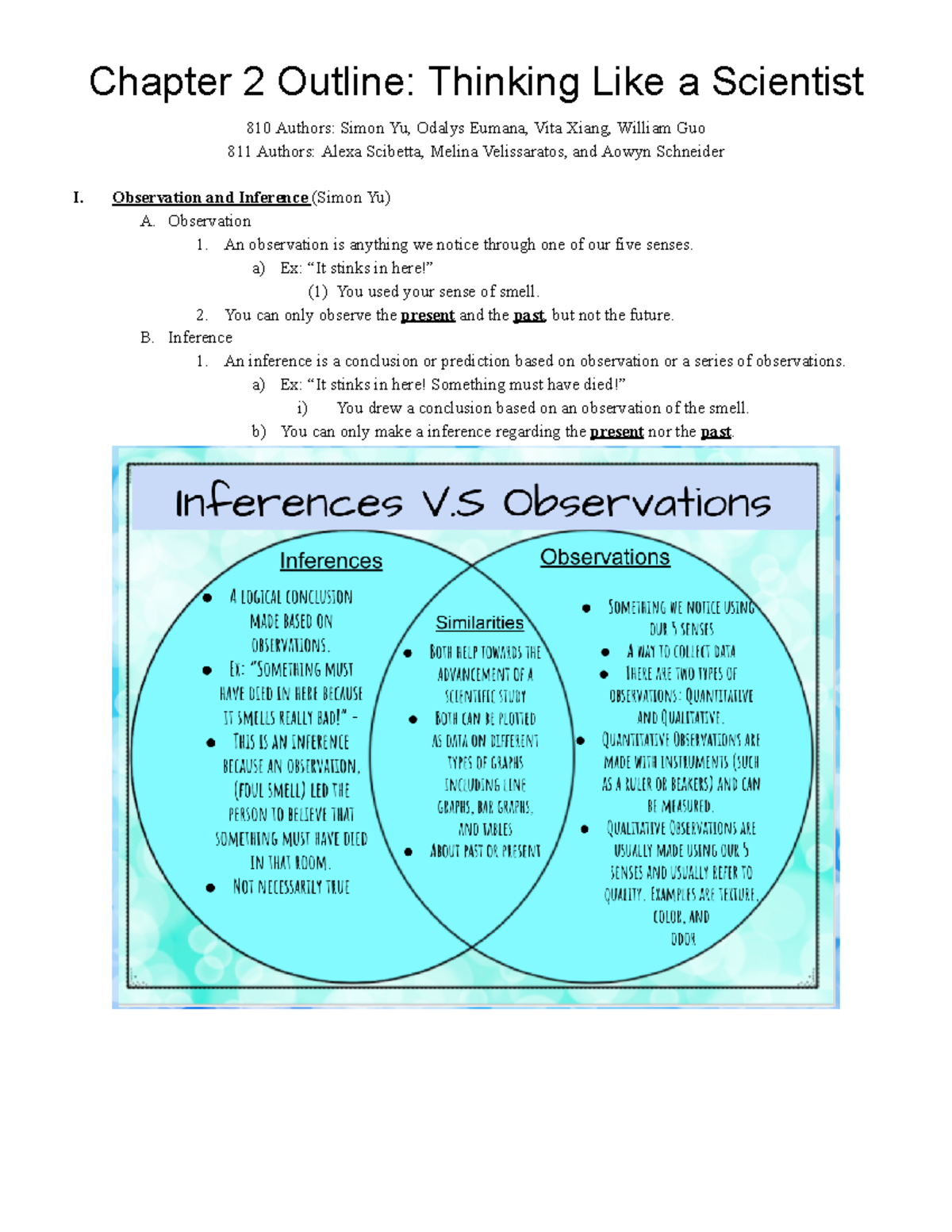 Chapter 2 Review: Understanding Living Organisms and Observations - Studocu