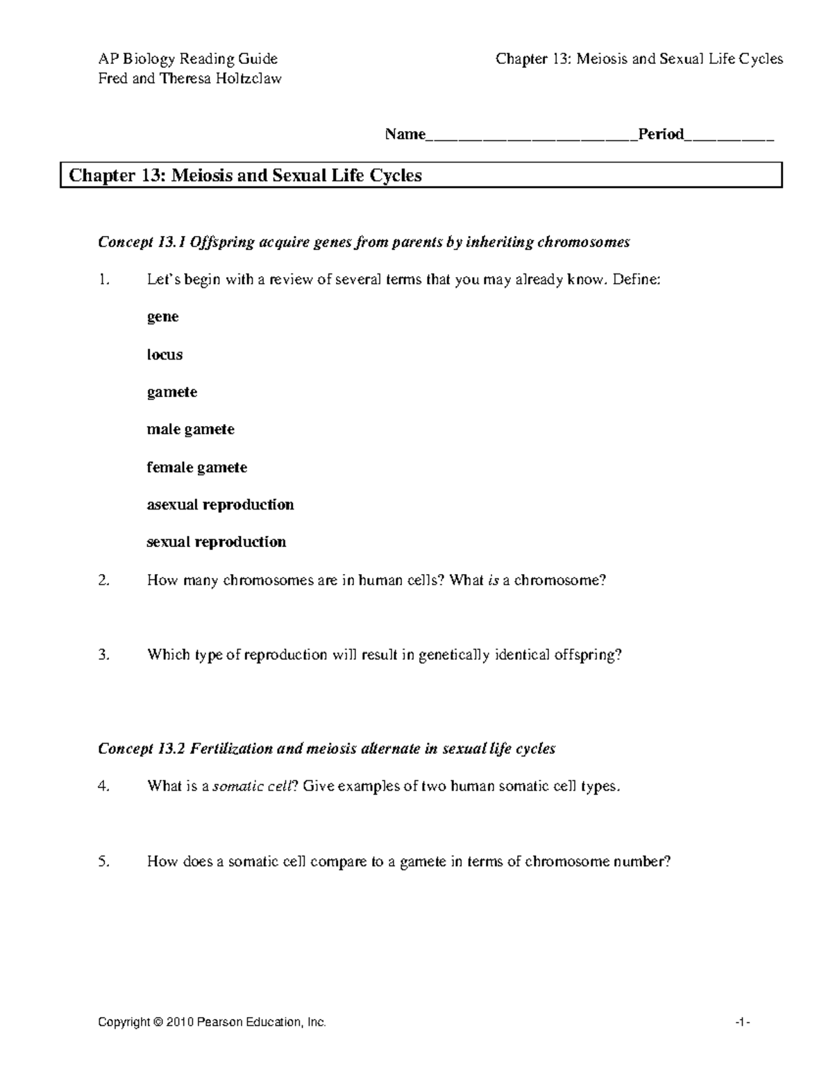 Kami Export - Chapter 13 Guided Reading on Meiosis & Life Cycles - Studocu