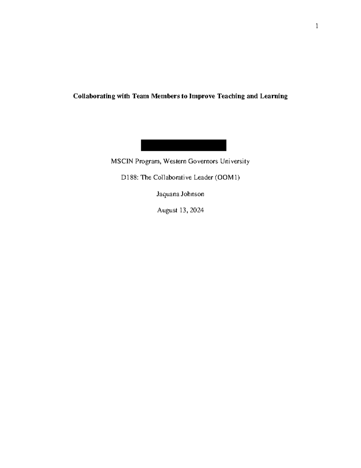 OOM1 TASK 1- Collaborating with Team Members to Improve Teaching and ...
