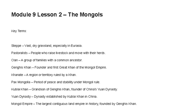 Assignment #16 Study Guide for World History ACP Modules 9 & 10 - Studocu