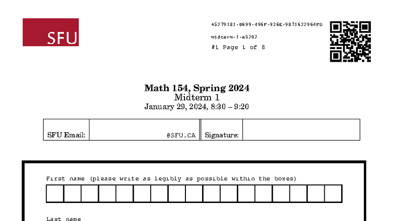 Math 154 Spring 2024 Midterm 1 Practice Exam Guide - Studocu