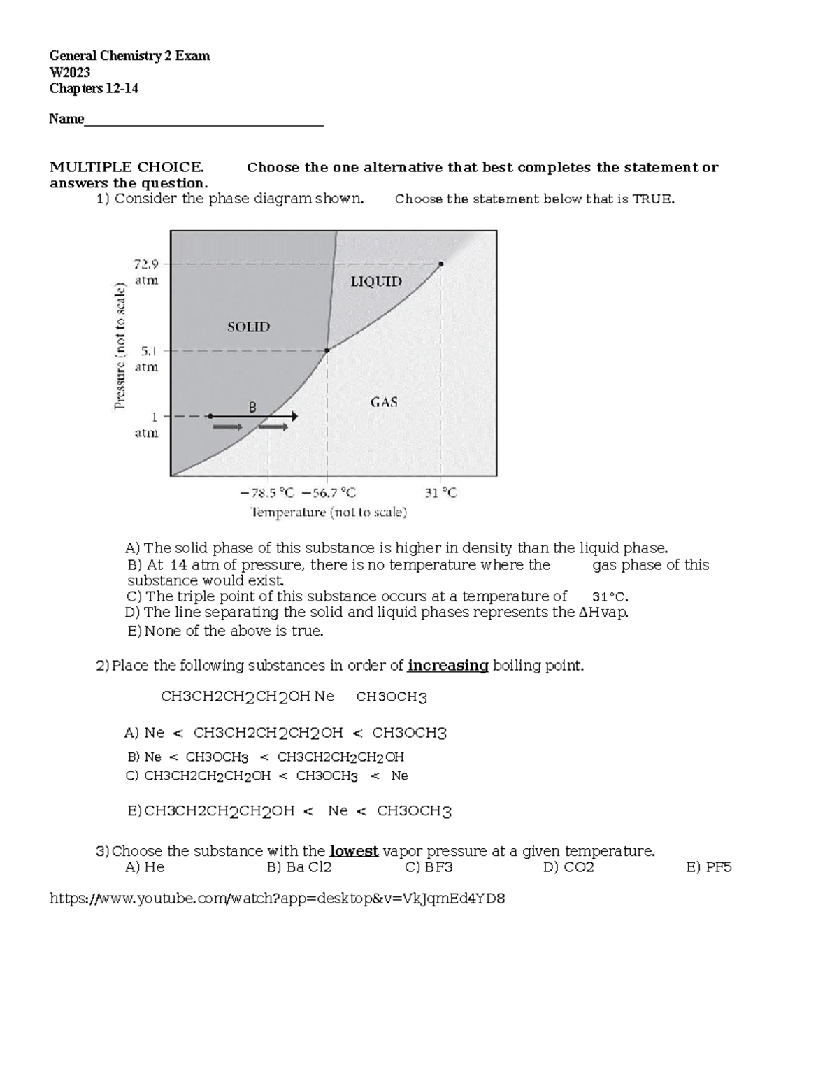 General Chem 2 Exam 1 Study Guide: Key Concepts & Practice Questions - Studocu