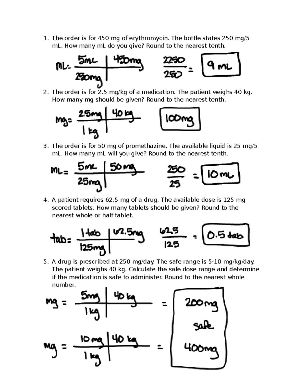 Dosage Calculation Answer Key for Nursing (NUR 101) - Studocu