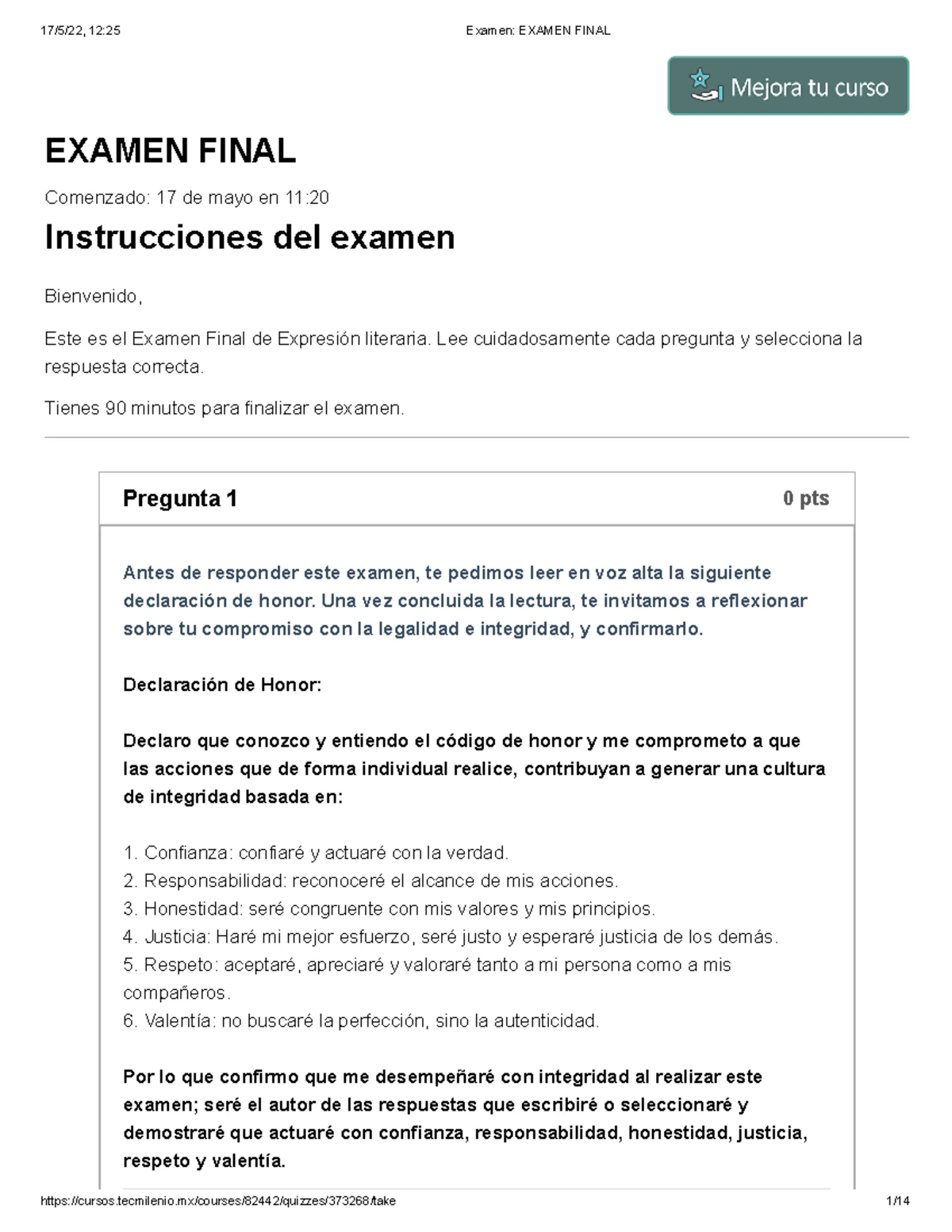 Guía de Estudio para el Examen Final de Expresión Literaria (Módulo 1 ...