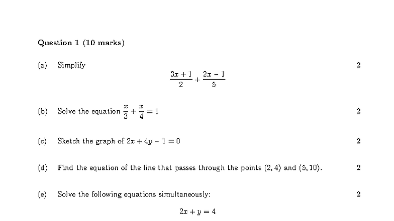 Mathematics Year 10 Practice Exam Questions and Solutions - Studocu
