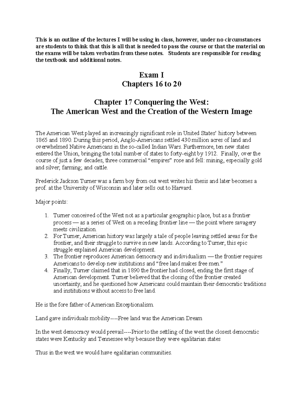 Thematic Analysis of American Expansionism: HIST 101 Lecture Notes ...