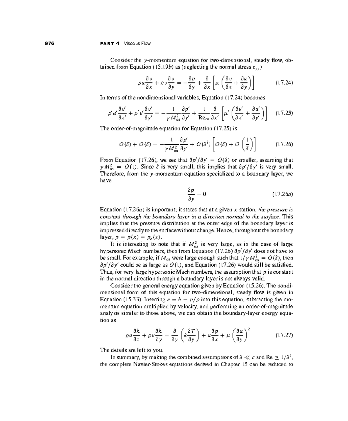 Fundamentals of Aerodynamics: Viscous Flow Analysis (Ch. 17) - Studocu