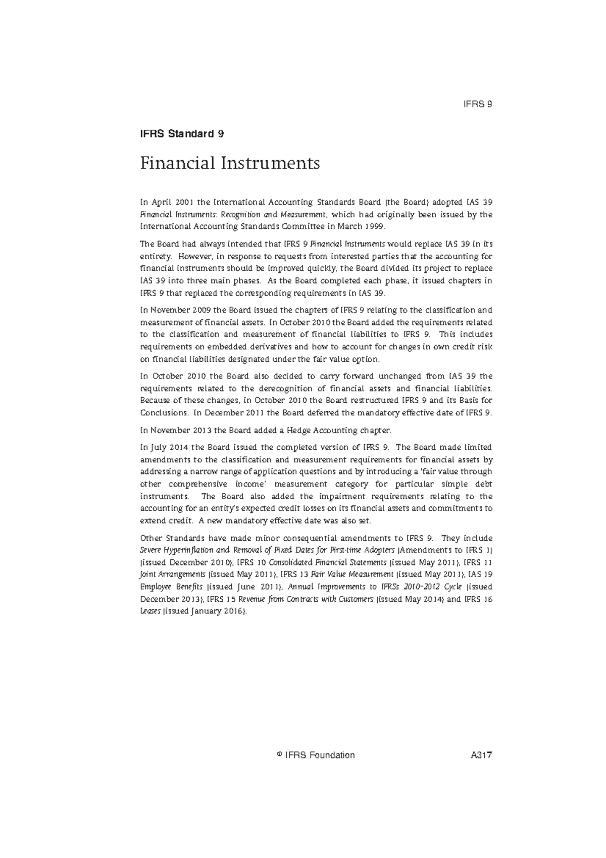 IFRS 9 - Financial Instruments - IFRS Standard 9 Financial Instruments ...