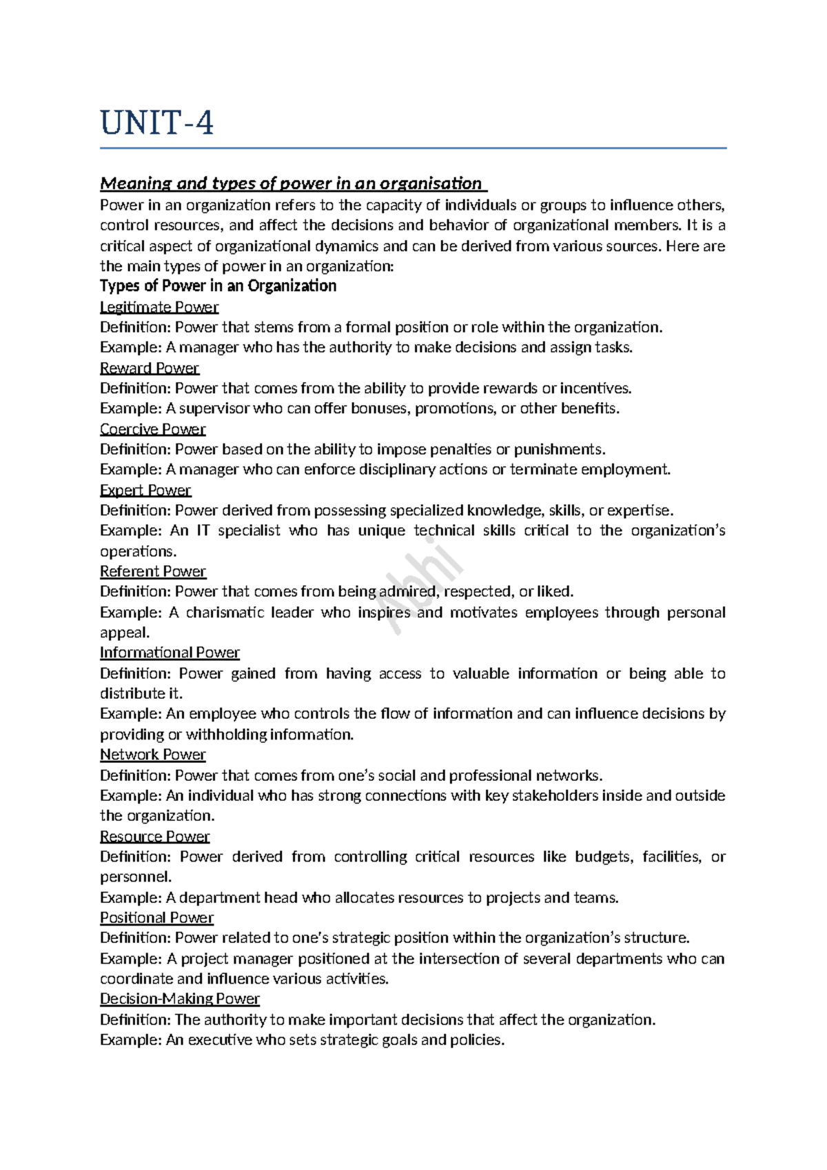 OB Unit 4A - Understanding Power Dynamics and Empowerment in ...