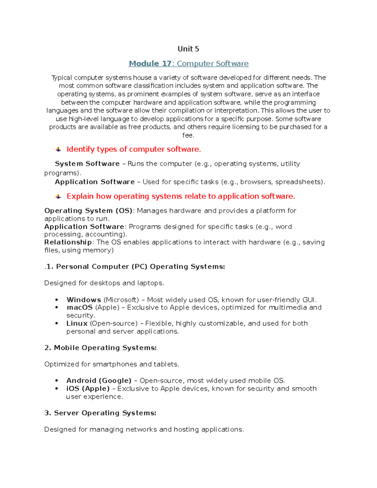 Unit 5 C182 - Unit 5 notes and key concepts of each module. - Unit 5 ...