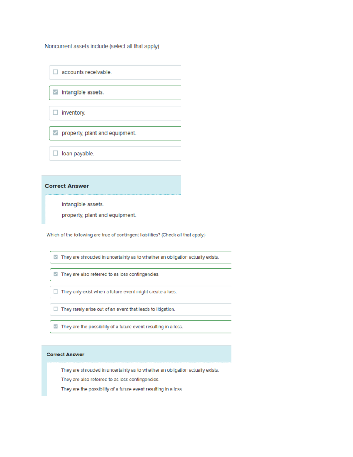 Acct 370 chap 4e - notes - Noncurrent assets include (select all that ...